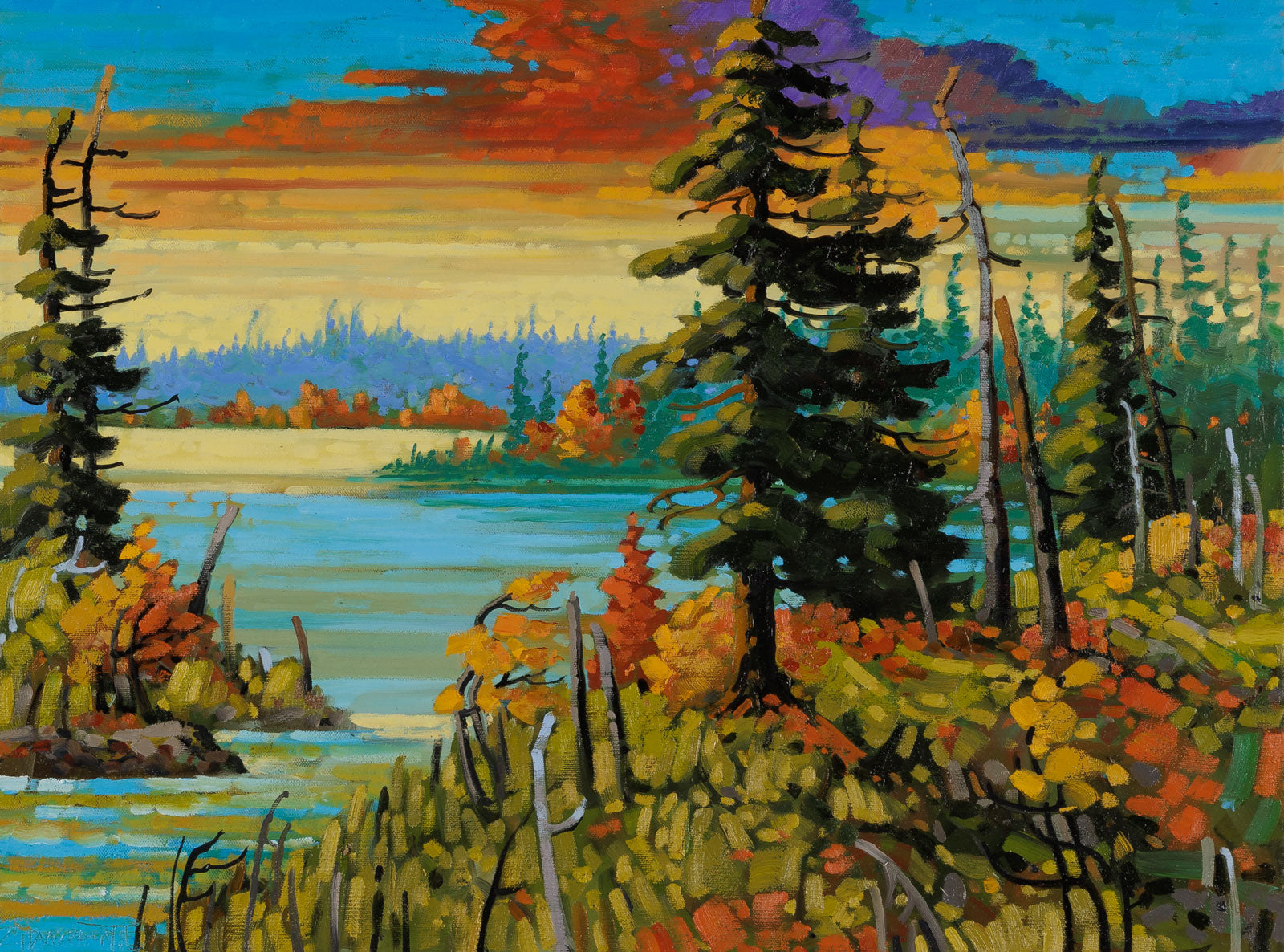 Autumn, Northern Dusk By Rod Charlesworth - Oil on Canvas.