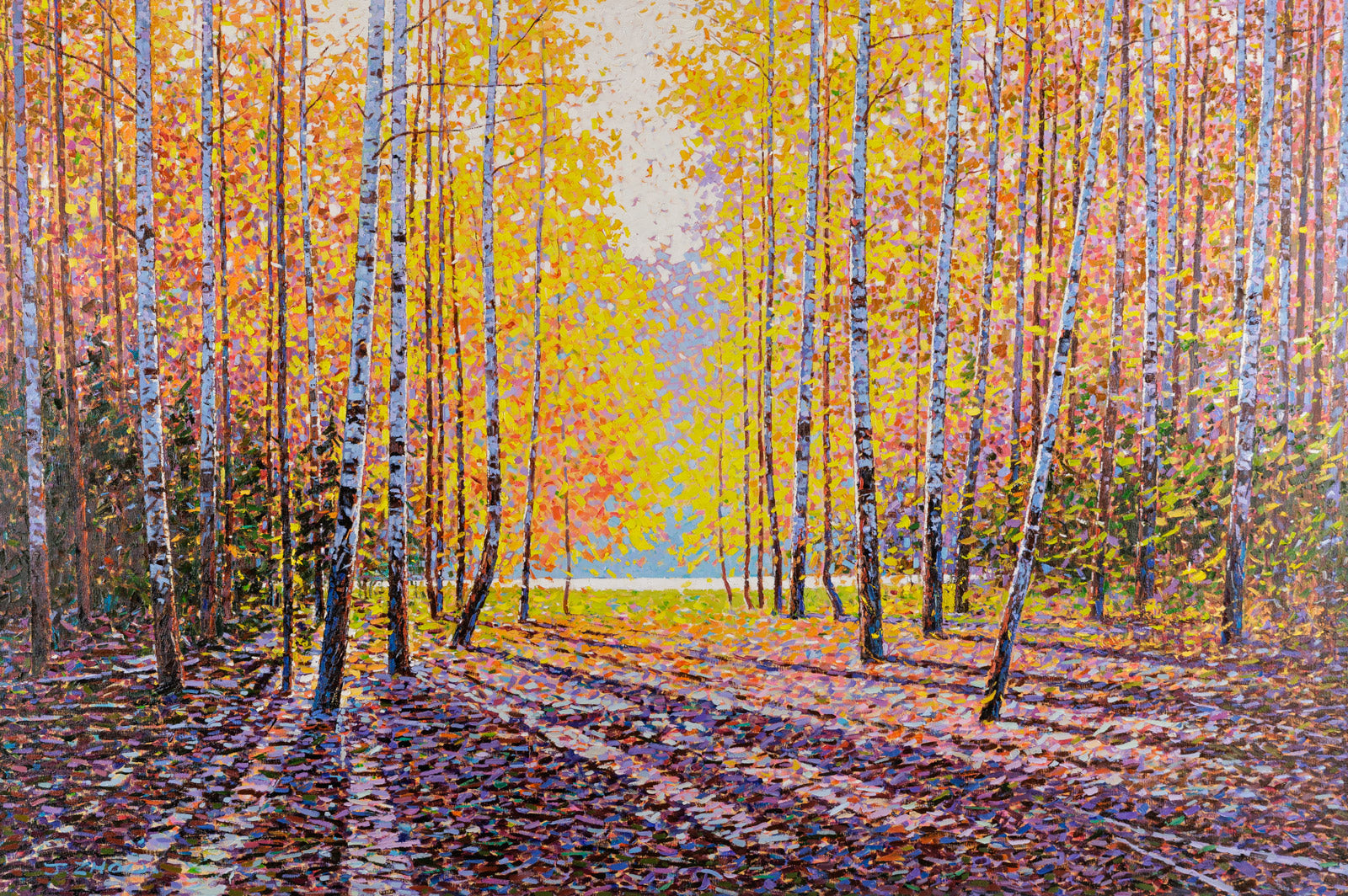 Early Autumn Forest by Jack Zhou - Oil on Canvas