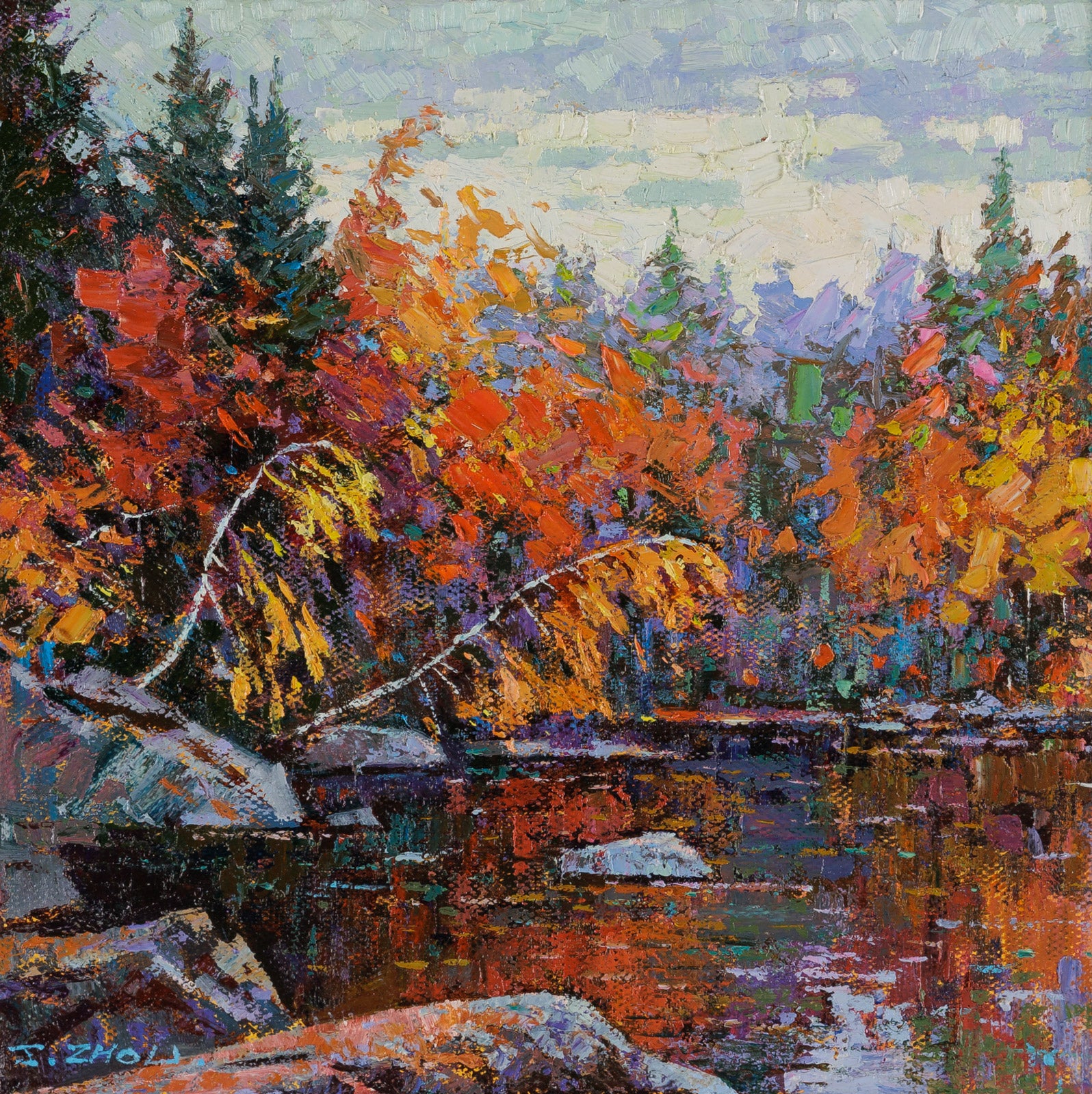 Reflection By Jack Zhou - Oil on Canvas
